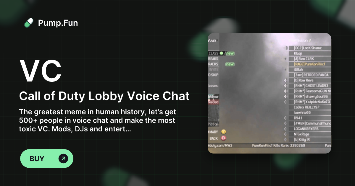 Call of Duty Lobby Voice Chat (VC) - Pump