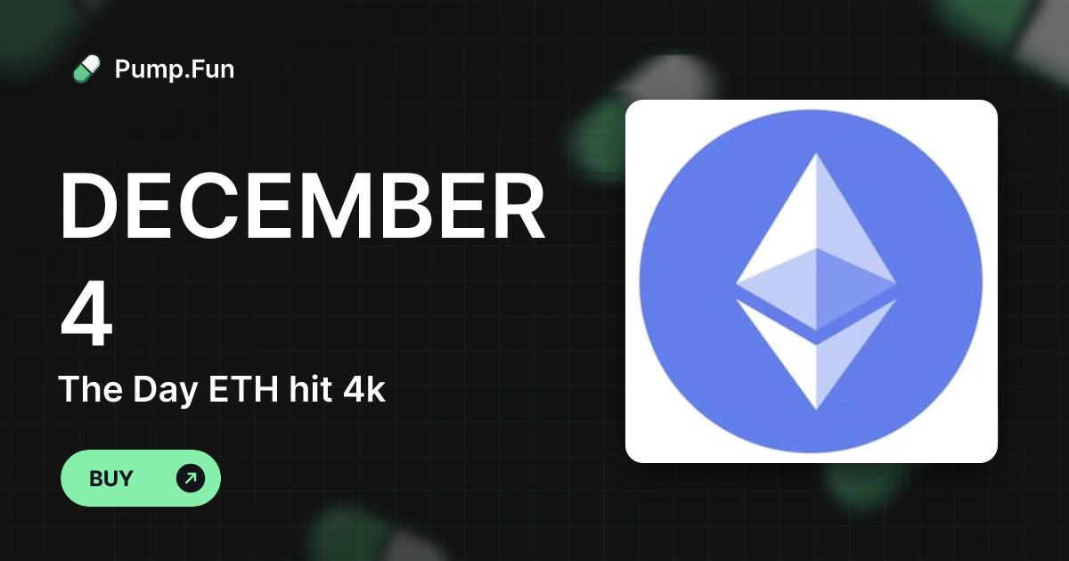 The Day ETH hit 4k (DECEMBER 4) - Pump