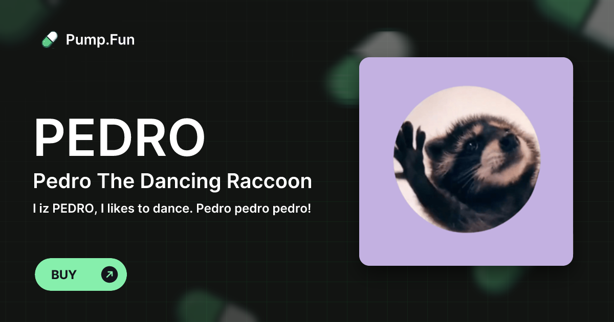 Pedro The Dancing Raccoon (PEDRO) - Pump