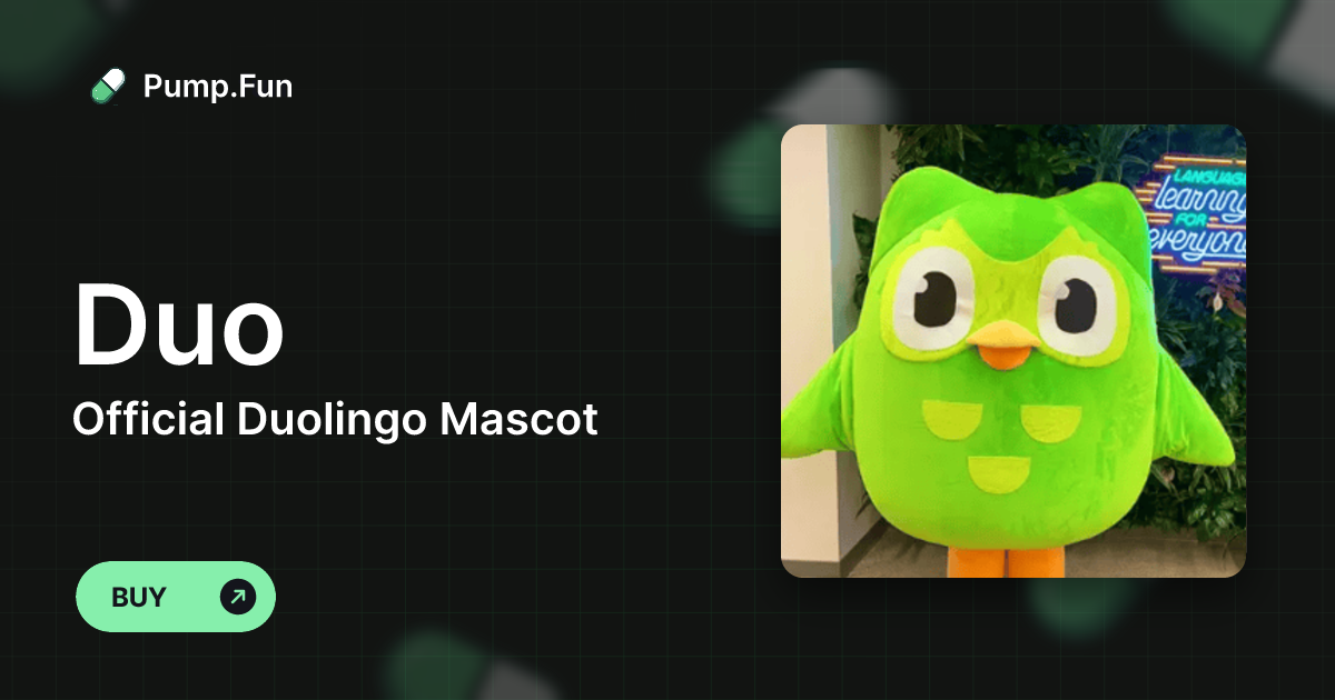 Official Duolingo Mascot (Duo) - Pump