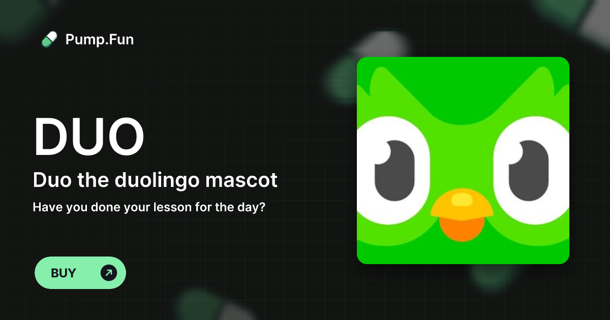 Duo the duolingo mascot (DUO) - Pump