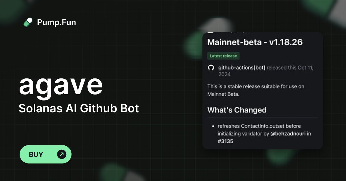 Solanas AI Github Bot (agave) - Pump