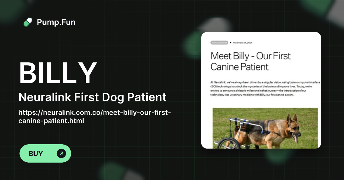 Neuralink First Dog Patient (BILLY) - Pump