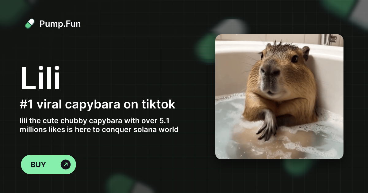 #1 viral capybara on tiktok (Lili) - Pump