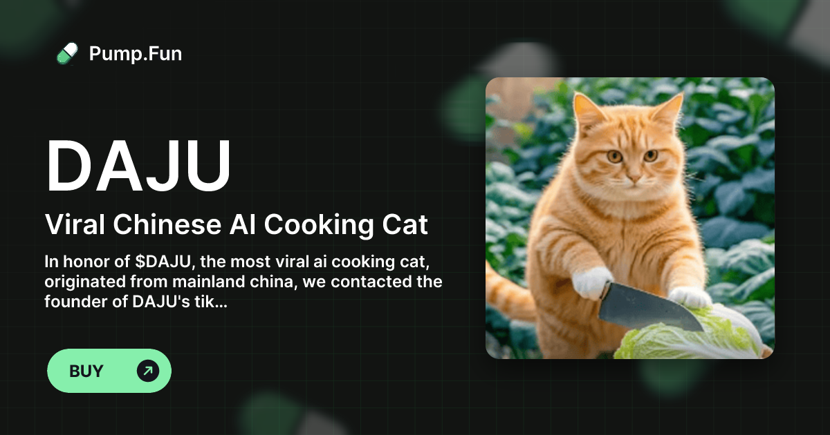Viral Chinese AI Cooking Cat (DAJU) - Pump