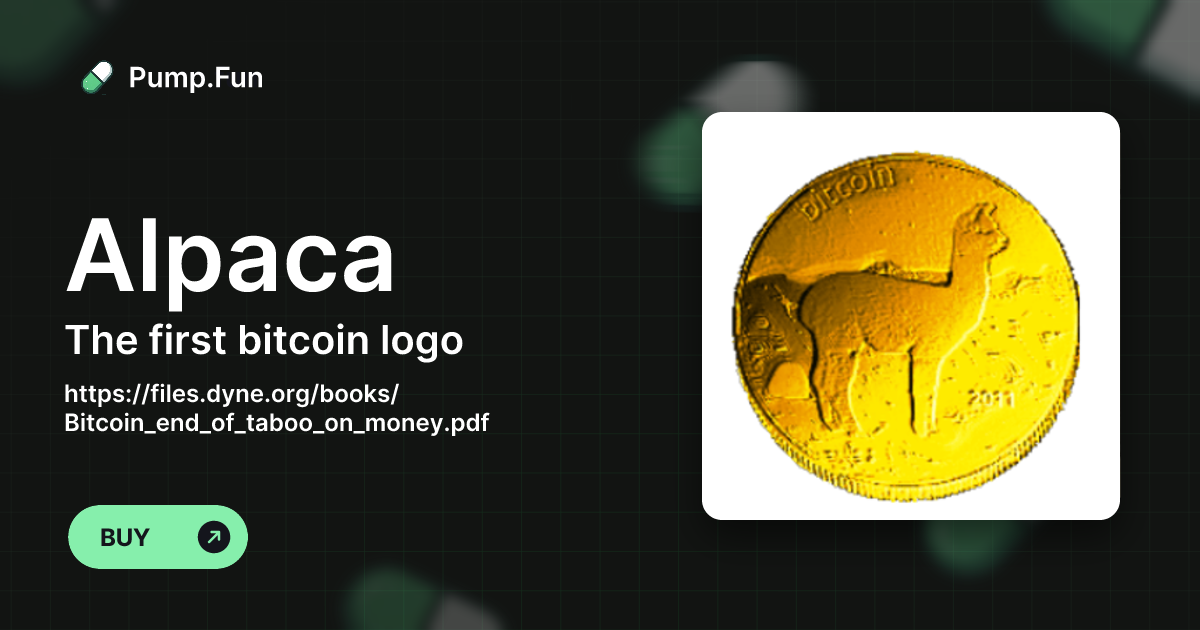 The first bitcoin logo (Alpaca ) - Pump