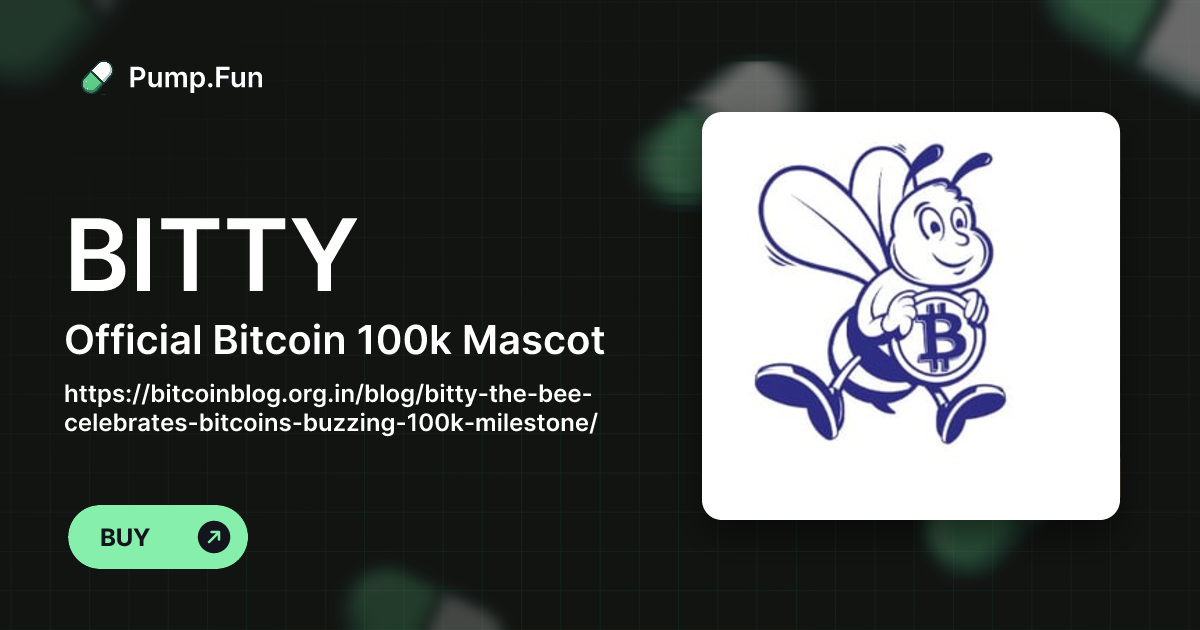 Official Bitcoin 100k Mascot (BITTY) - Pump