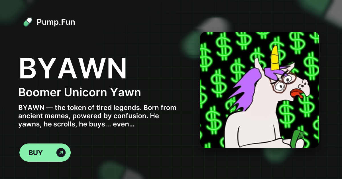 Boomer Unicorn Yawn (BYAWN) - Pump