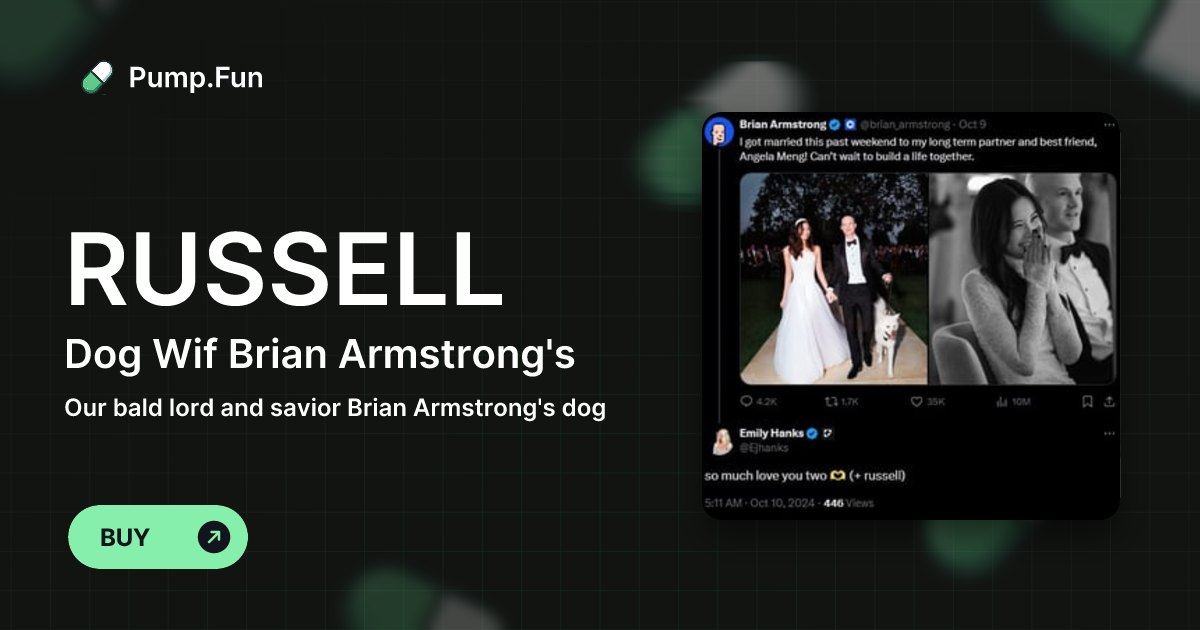 Dog Wif Brian Armstrong's (RUSSELL) - Pump