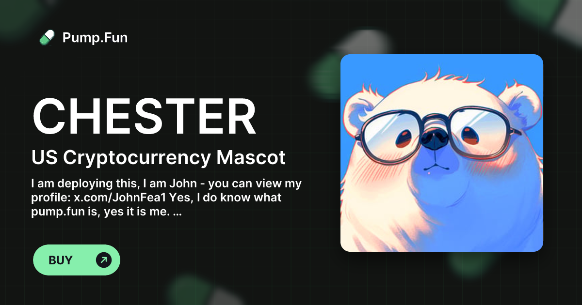 US Cryptocurrency Mascot (CHESTER) - Pump