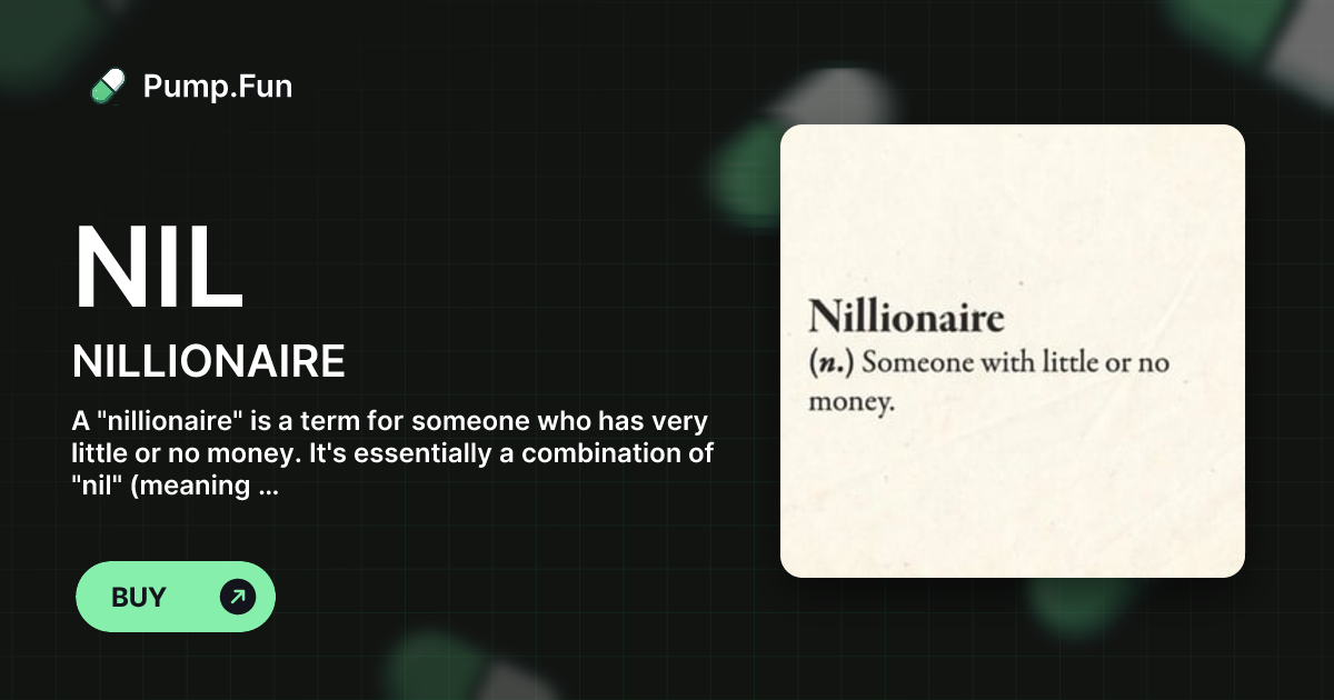 NILLIONAIRE (NIL) - Pump