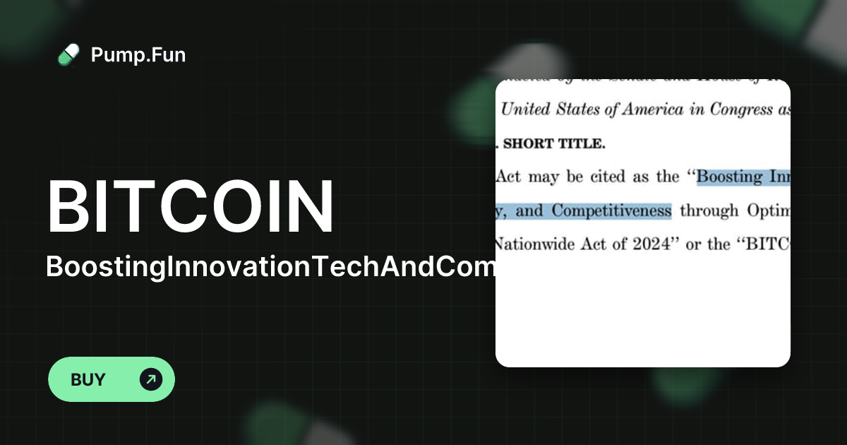 BoostingInnovationTechAndCompet (BITCOIN) - Pump