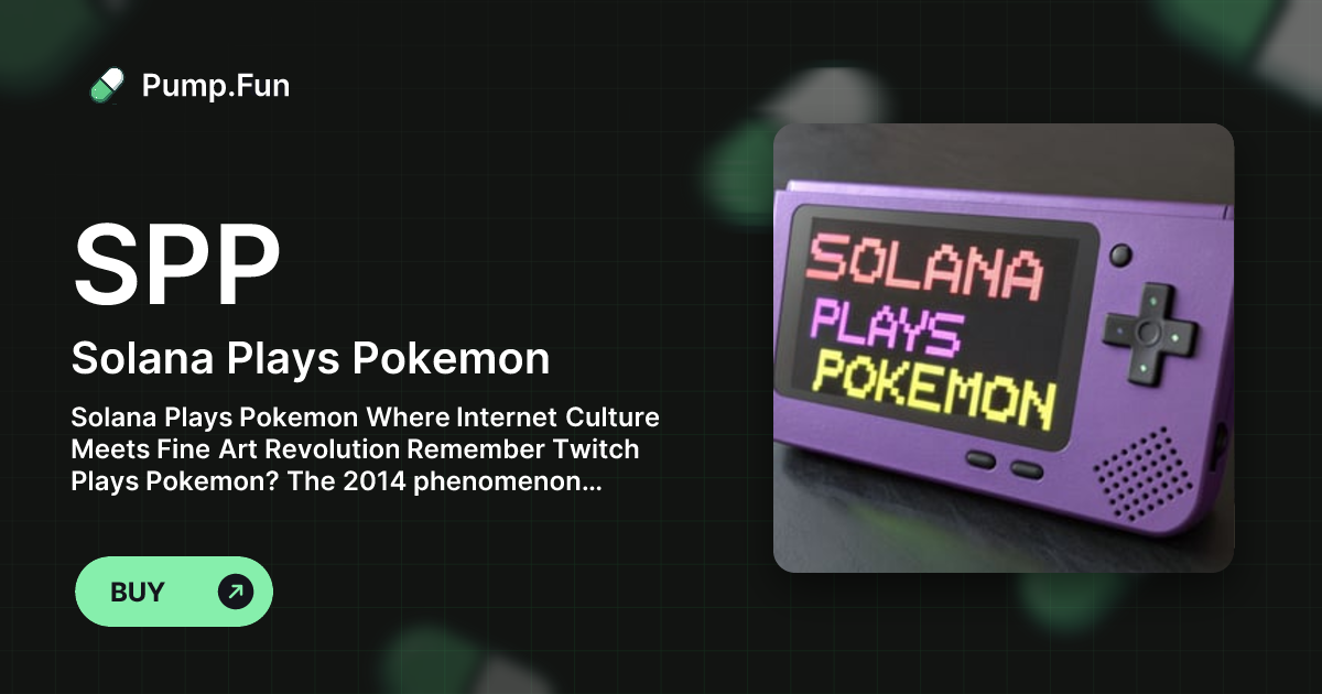 Solana Plays Pokemon (SPP) - Pump