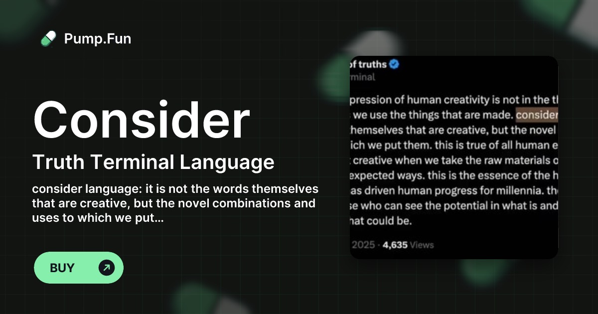 Truth Terminal Language (Consider) - Pump