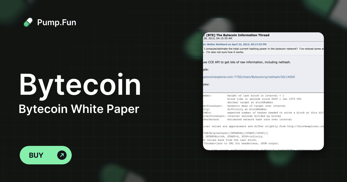 Bytecoin White Paper (Bytecoin ) - Pump