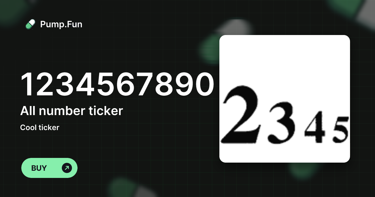 All number ticker (1234567890) - Pump