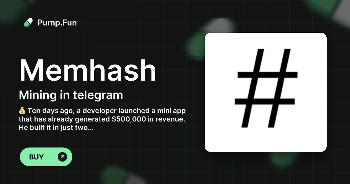 Mining in telegram (Memhash) - Pump