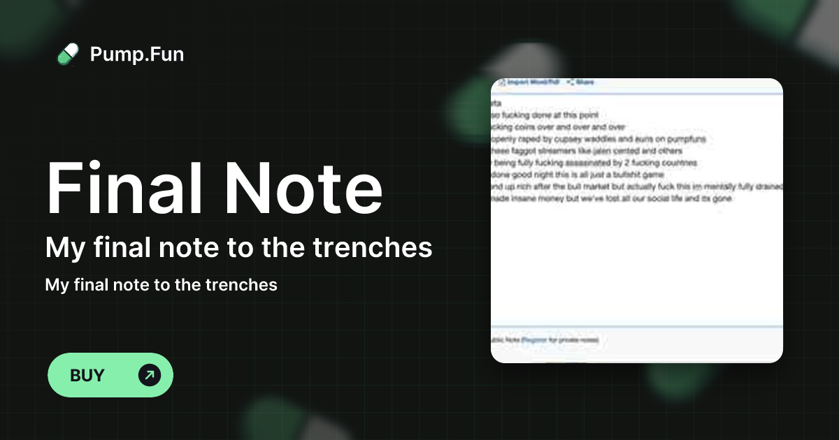 My final note to the trenches (Final Note) - Pump