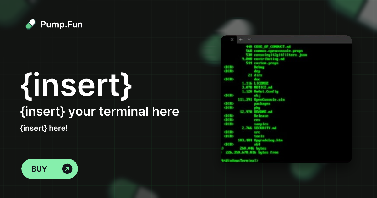 {insert} your terminal here ({insert}) - Pump