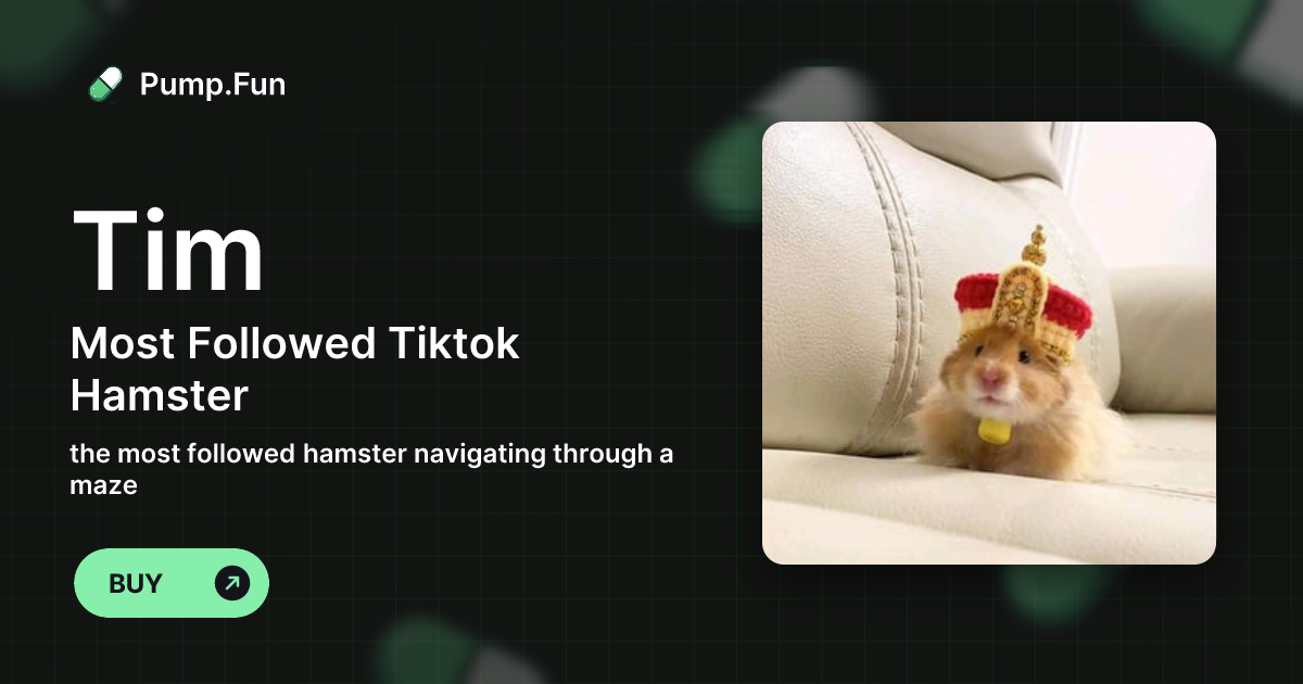 Most Followed Tiktok Hamster (Tim) - Pump