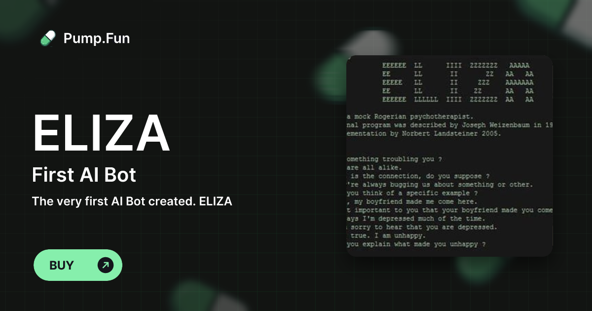 First AI Bot (ELIZA) - Pump