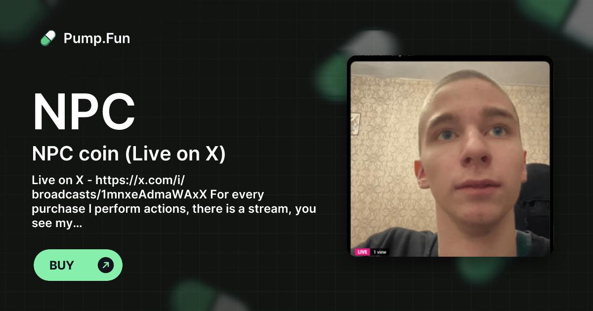 NPC coin (Live on X) (NPC) - Pump