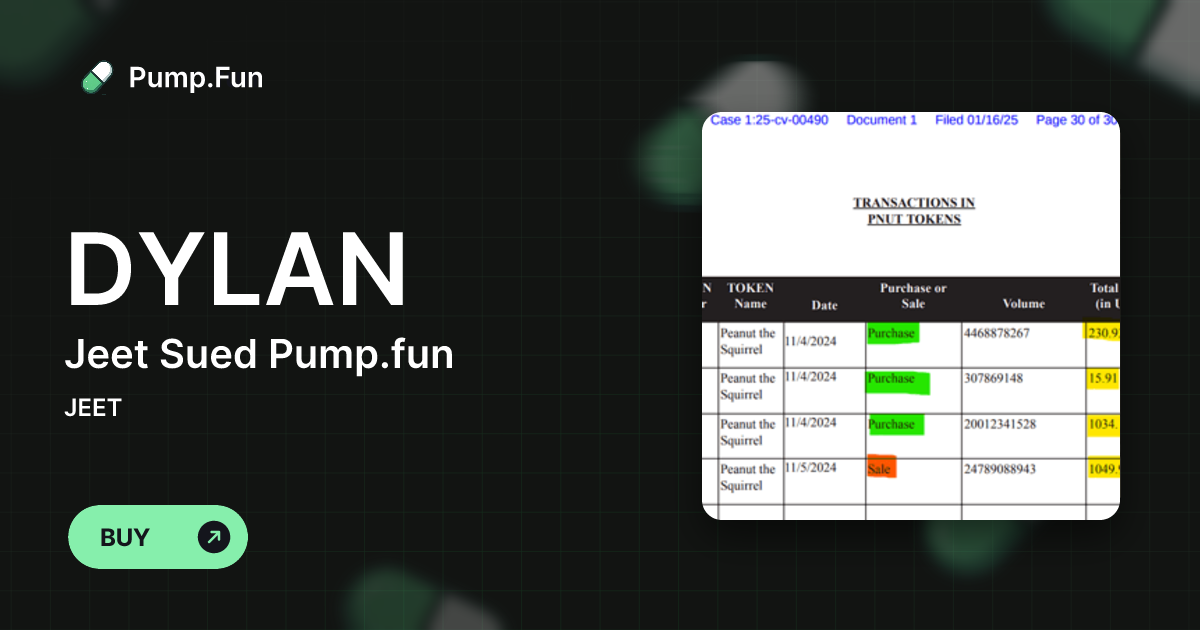 Jeet Sued Pump.fun (DYLAN) - Pump