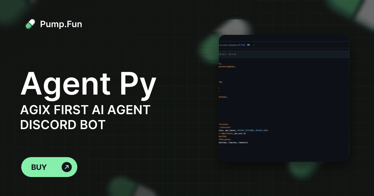 AGIX FIRST AI AGENT DISCORD BOT (Agent Pу) - Pump
