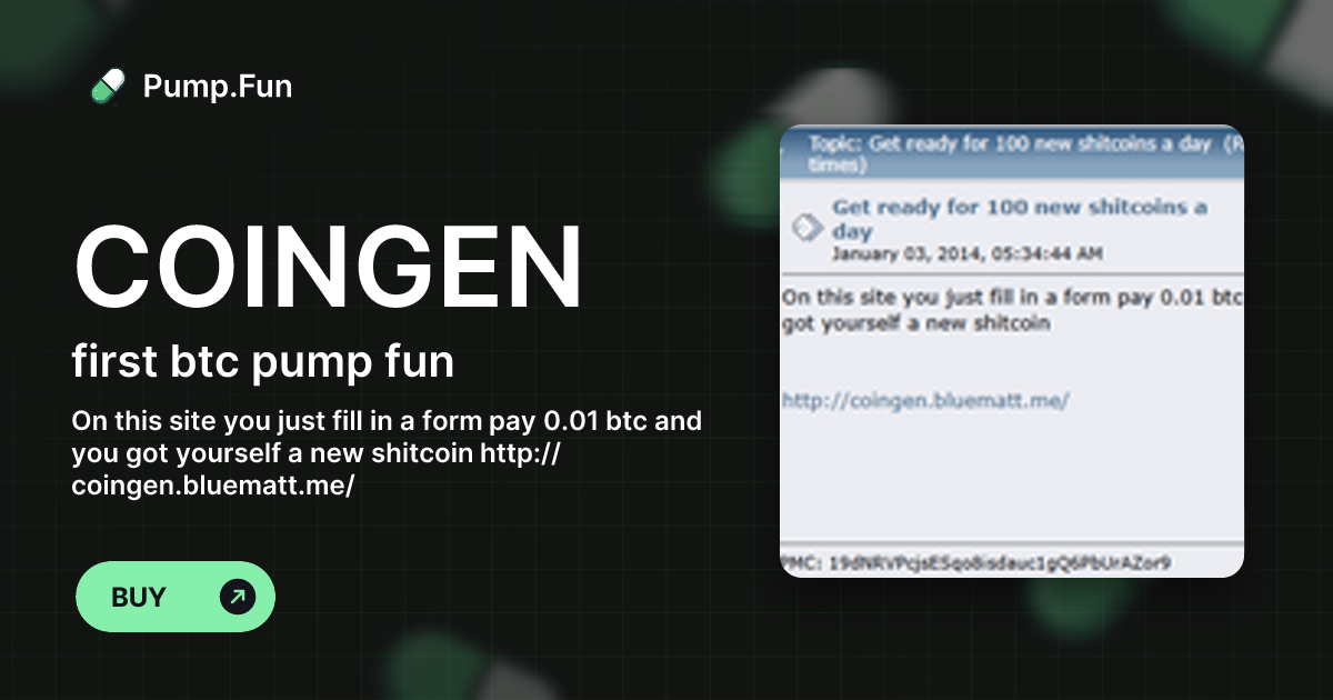 first btc pump fun (COINGEN) - Pump