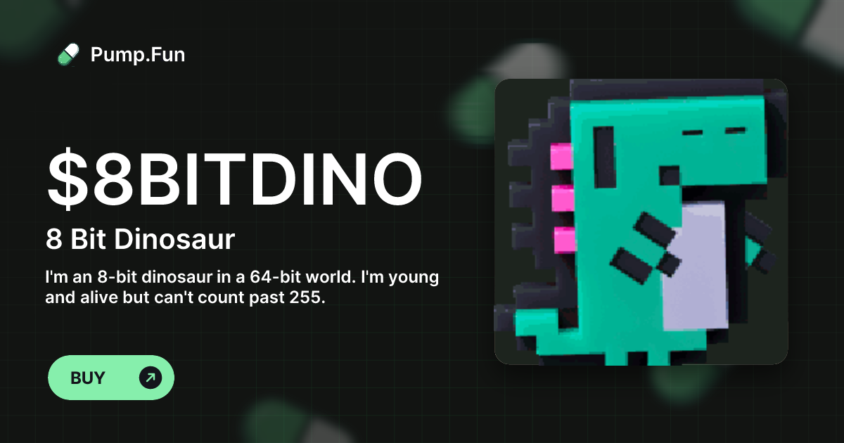 8 Bit Dinosaur ($8BITDINO) - Pump