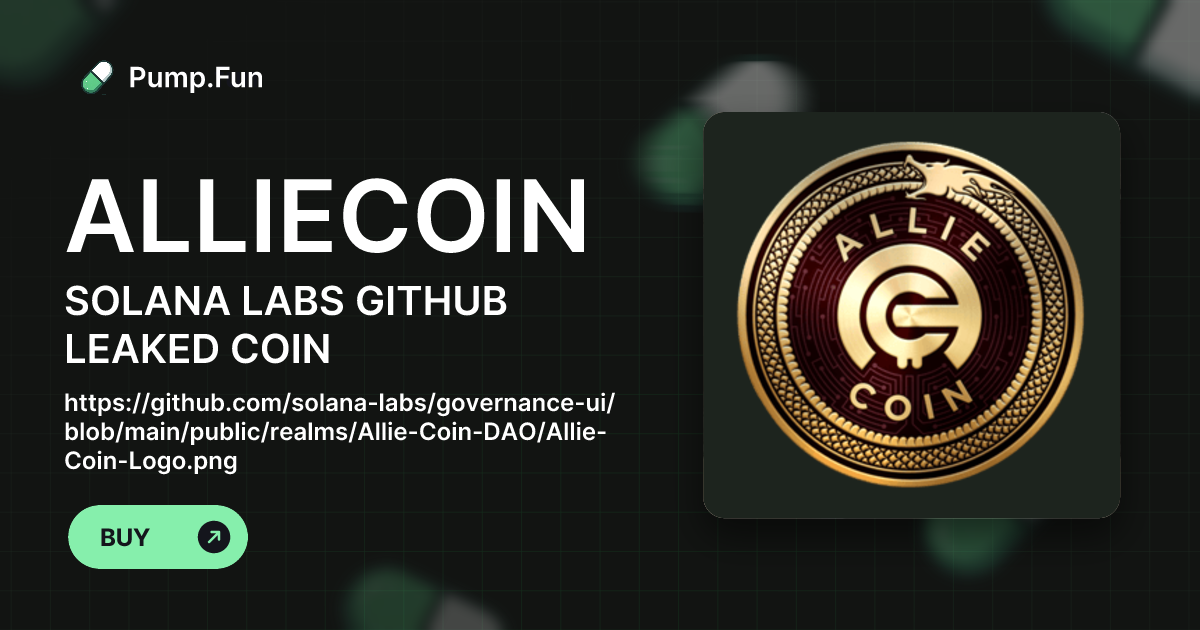 SOLANA LABS GITHUB LEAKED COIN (ALLIECOIN) - Pump