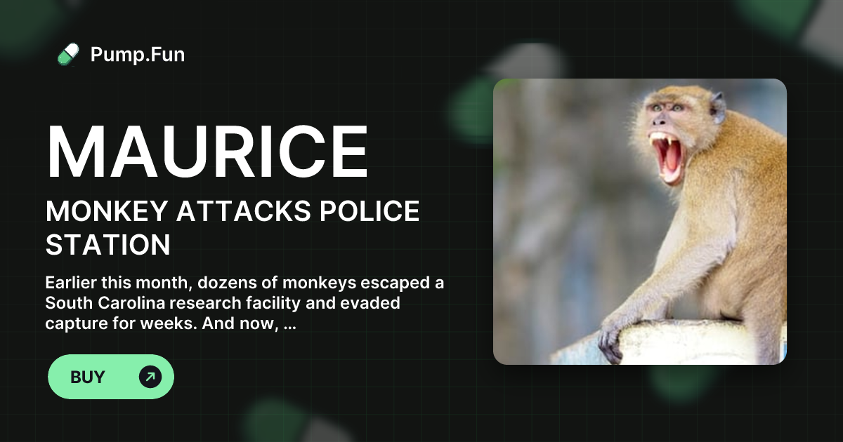 MONKEY ATTACKS POLICE STATION (MAURICE) - Pump