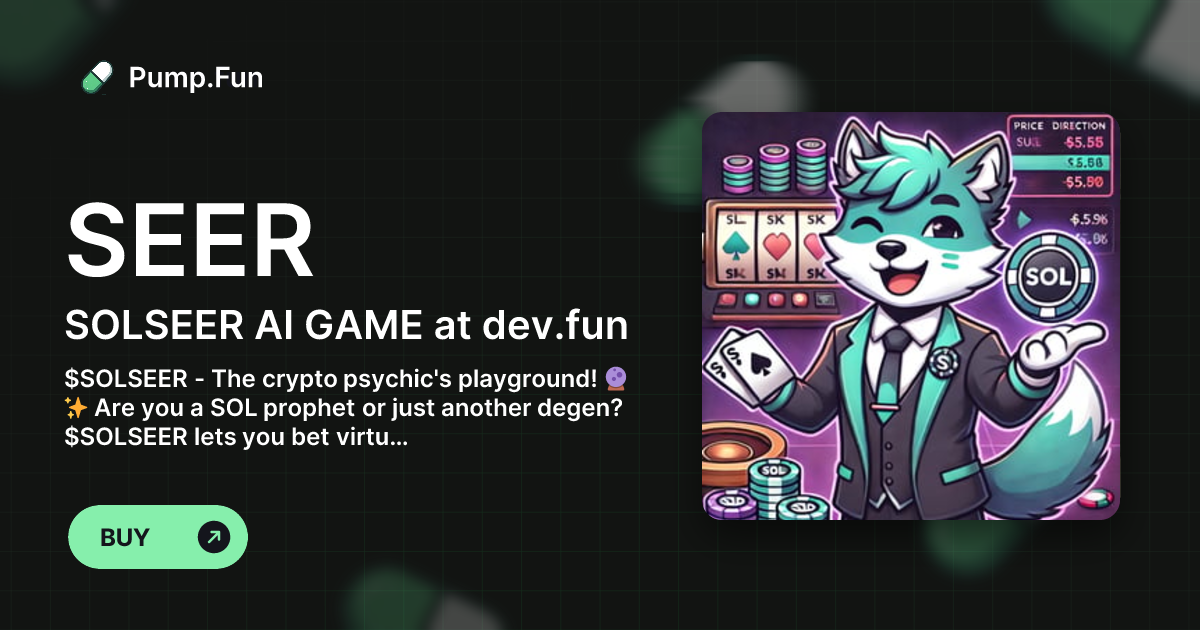 SOLSEER AI GAME at dev.fun (SEER) - Pump