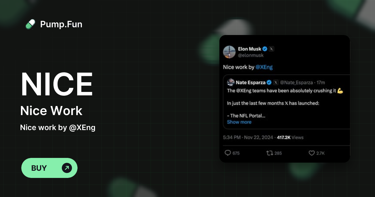 Nice Work (NICE) - Pump