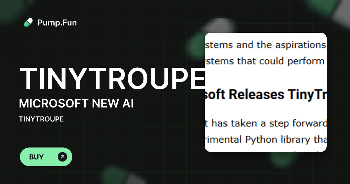 MICROSOFT NEW AI (TINYTROUPE) - Pump