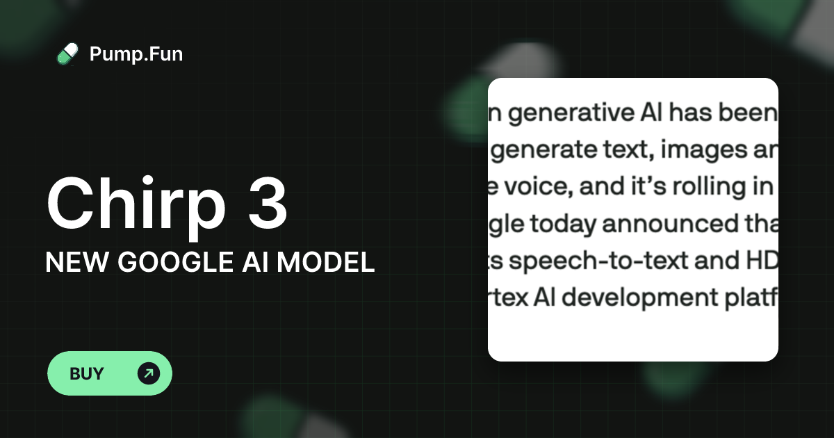 NEW GOOGLE AI MODEL (Chirp 3) - Pump