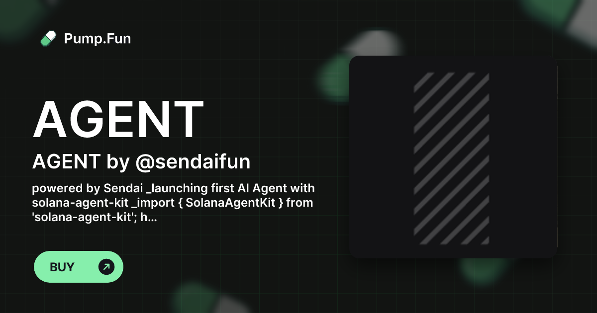 AGENT by @sendaifun (AGENT) - Pump