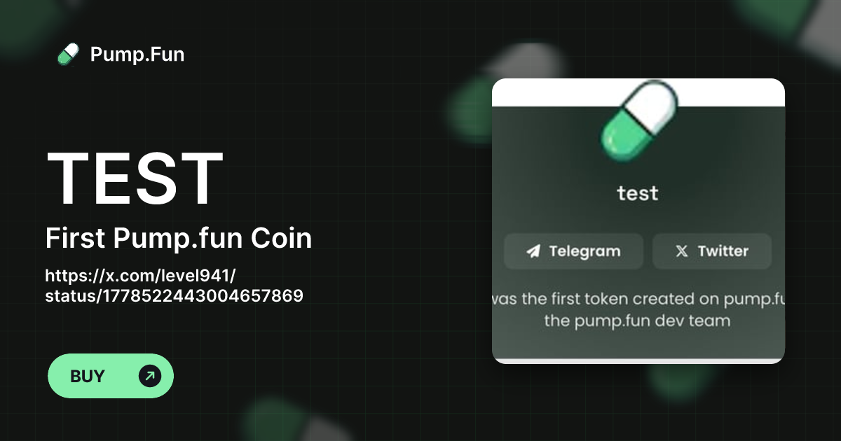 First Pump.fun Coin (TEST) - Pump
