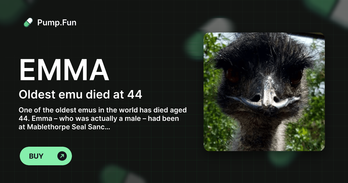 Oldest emu died at 44 (EMMA) - Pump
