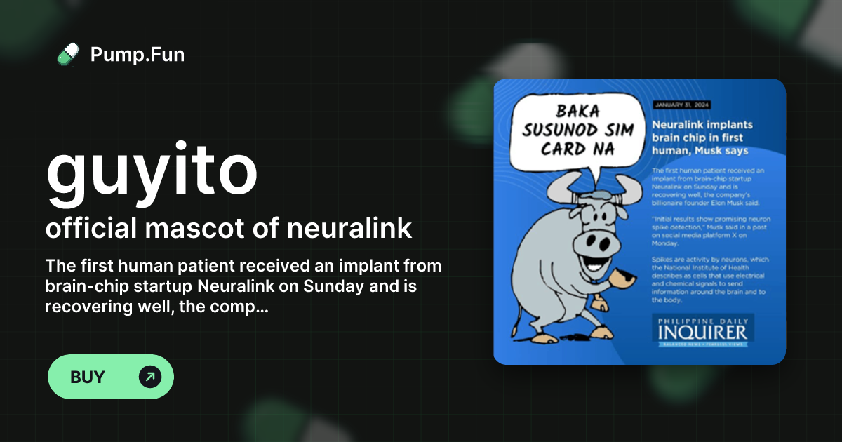official mascot of neuralink (guyito) - Pump
