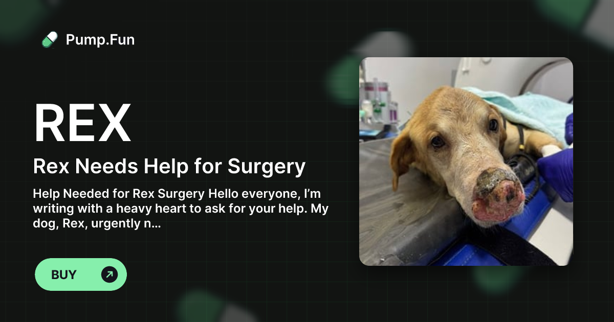 Rex Needs Help for Surgery (REX) - Pump