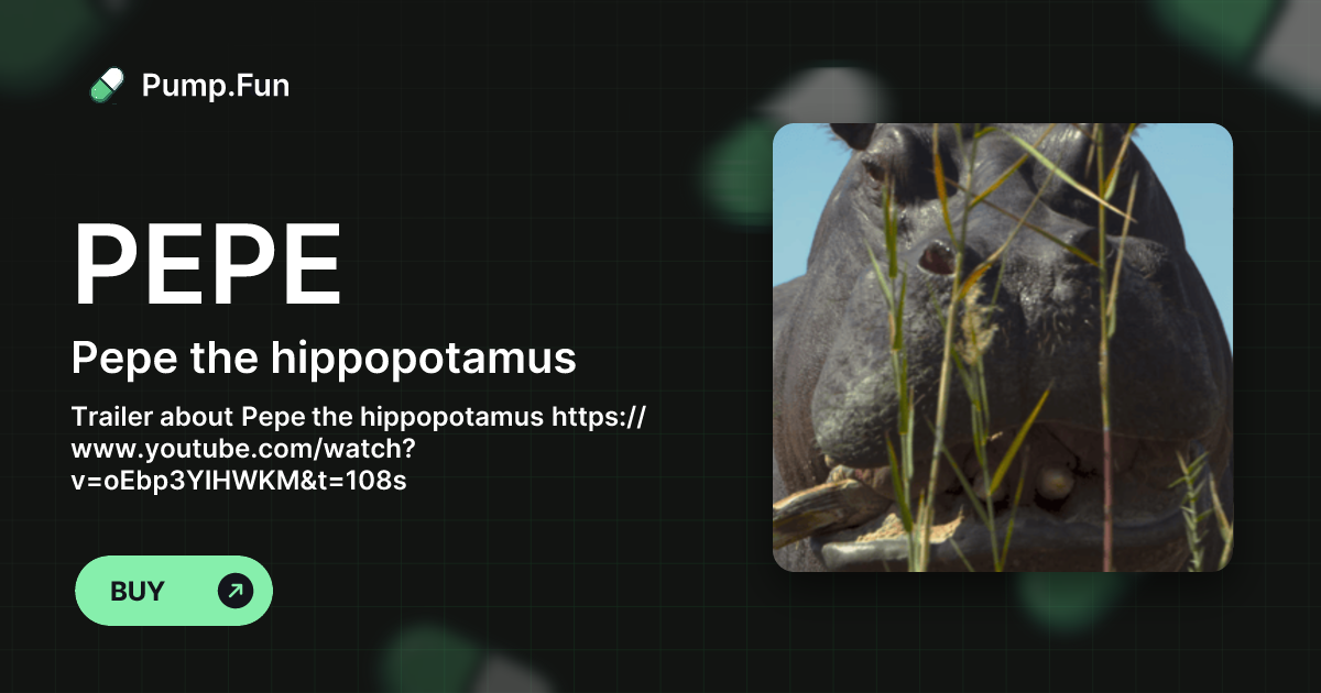 Pepe the hippopotamus (PEPE) - Pump