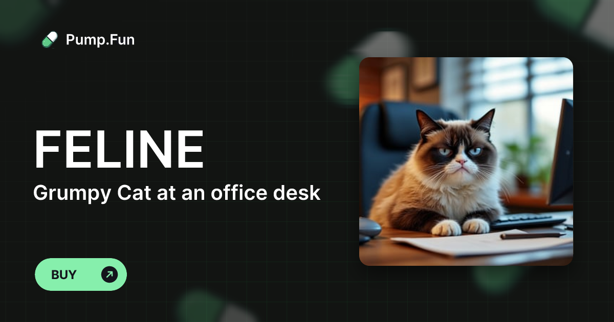 Grumpy Cat at an office desk (FELINE) - Pump