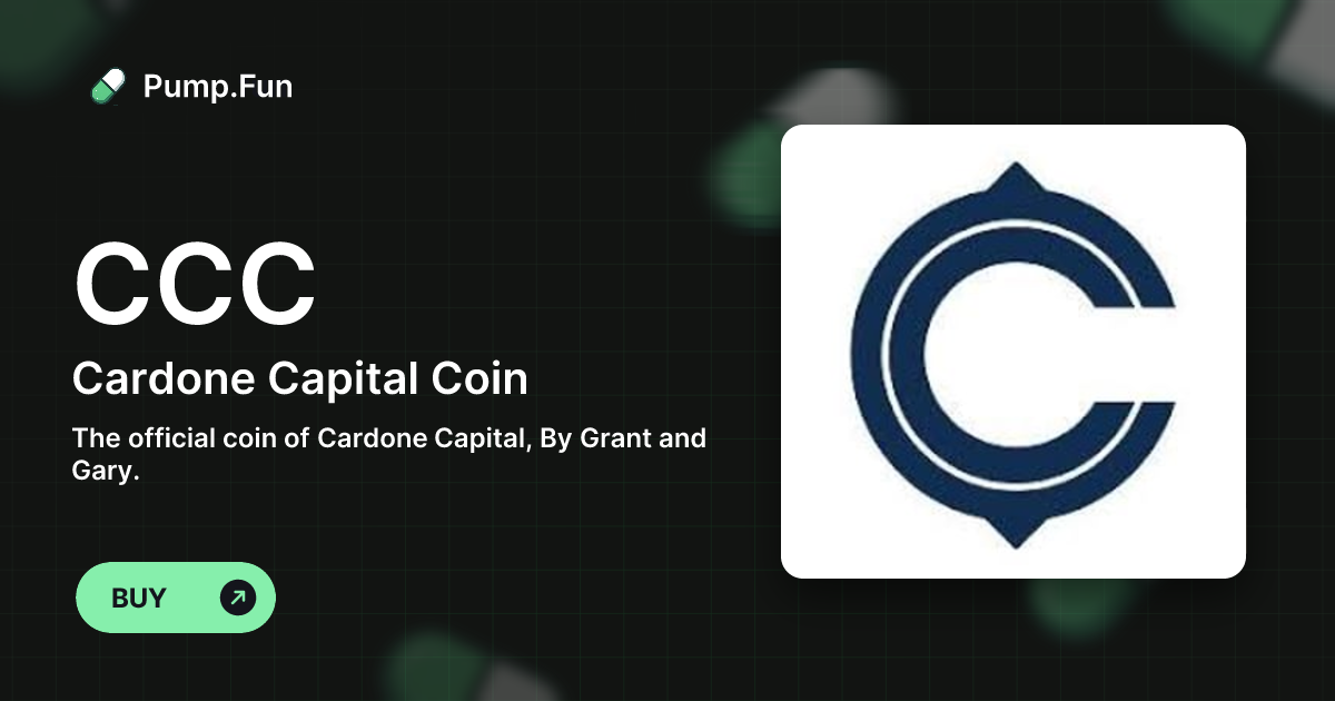 Cardone Capital Coin (CCC) - Pump