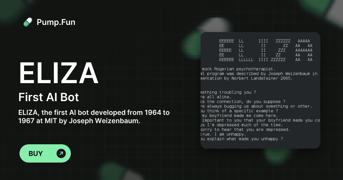 First AI Bot (ELIZA) - Pump
