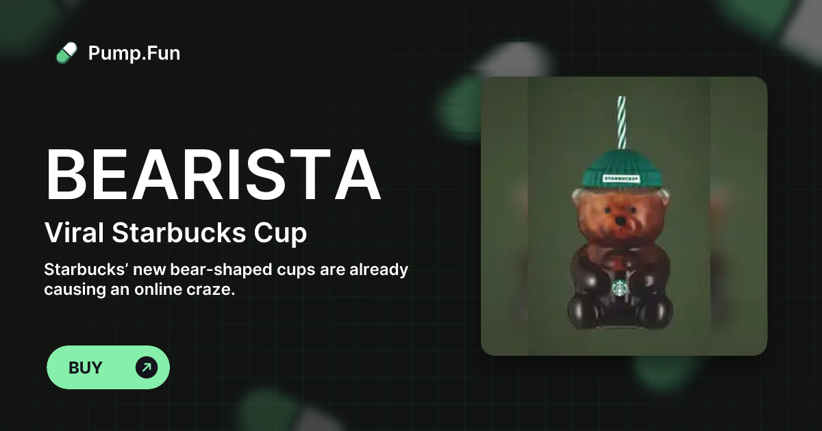 Viral Starbucks Cup (BEARISTA) - Pump