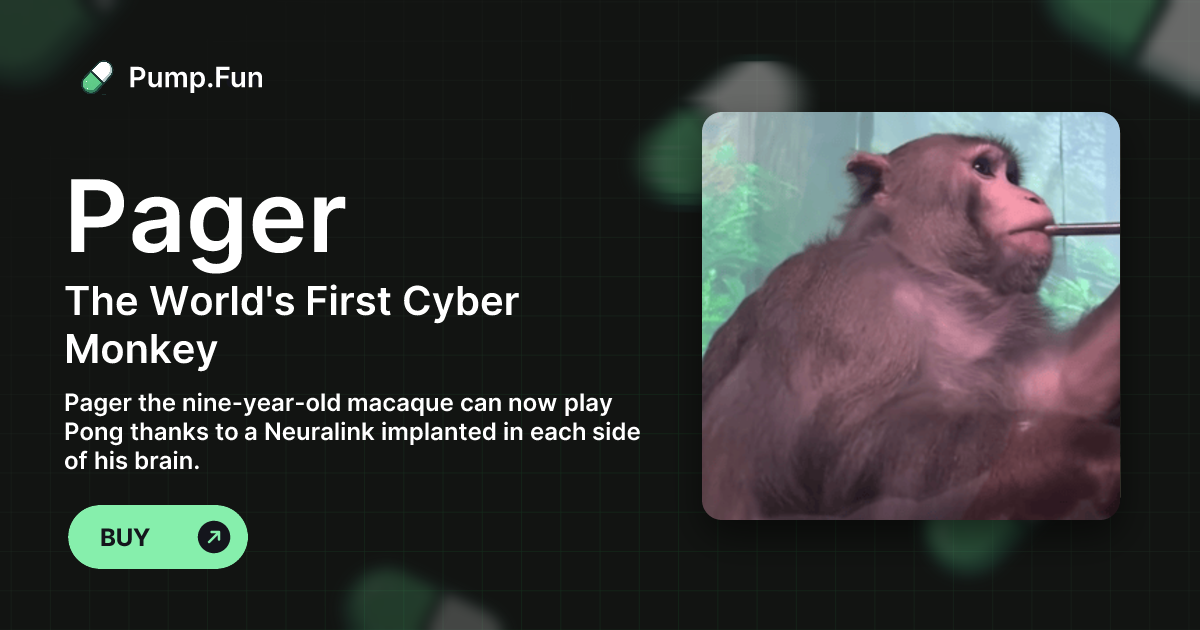 The World's First Cyber Monkey (Pager) - Pump