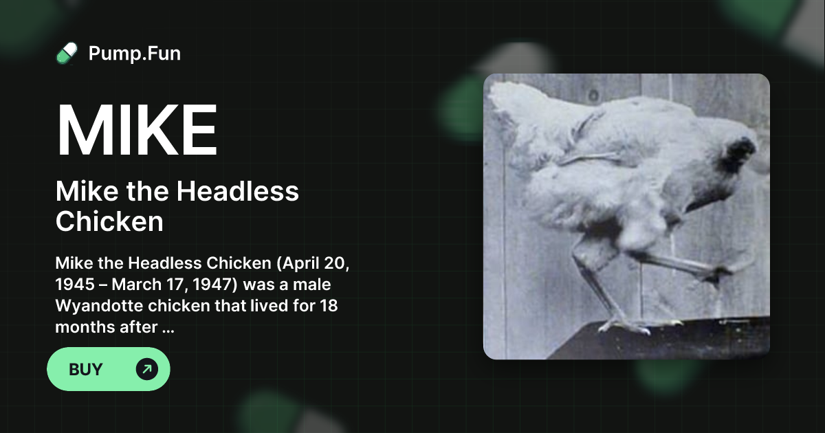 Mike the Headless Chicken (MIKE) - Pump