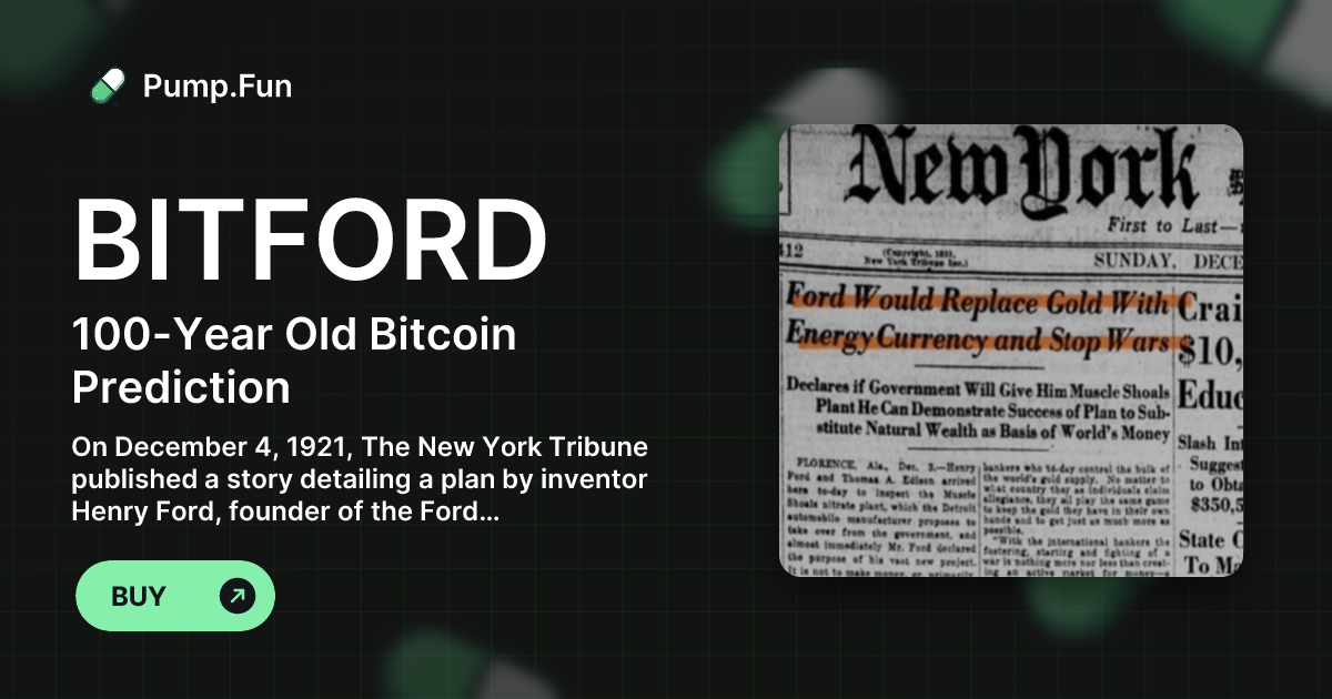 100-Year Old Bitcoin Prediction (BITFORD) - Pump