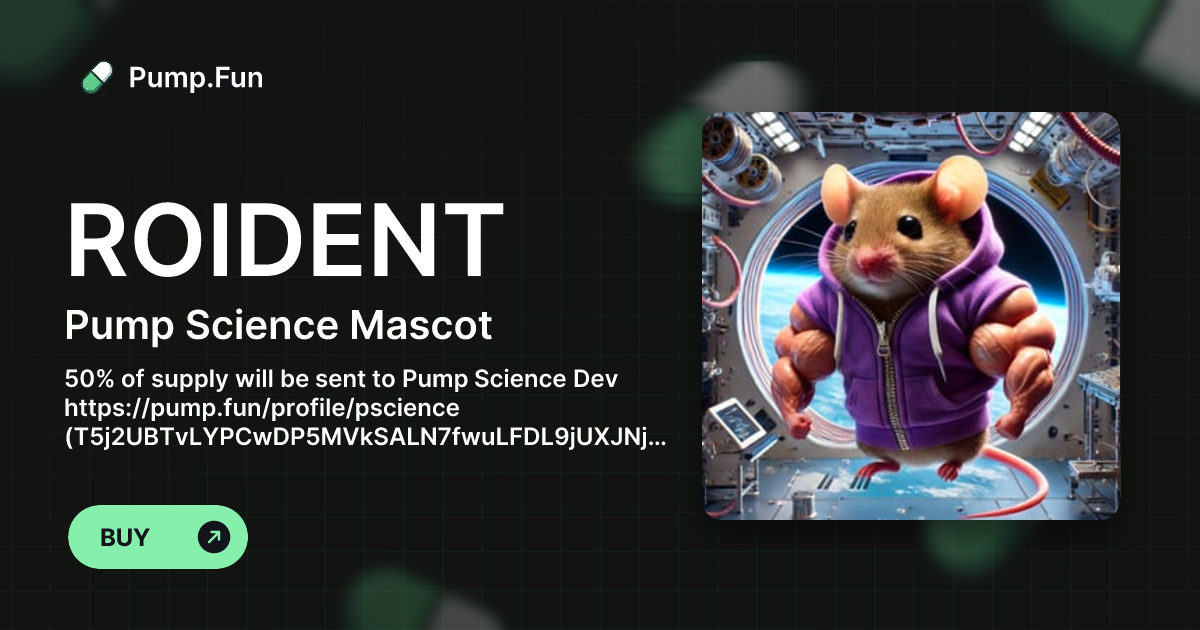 Pump Science Mascot (ROIDENT) - Pump